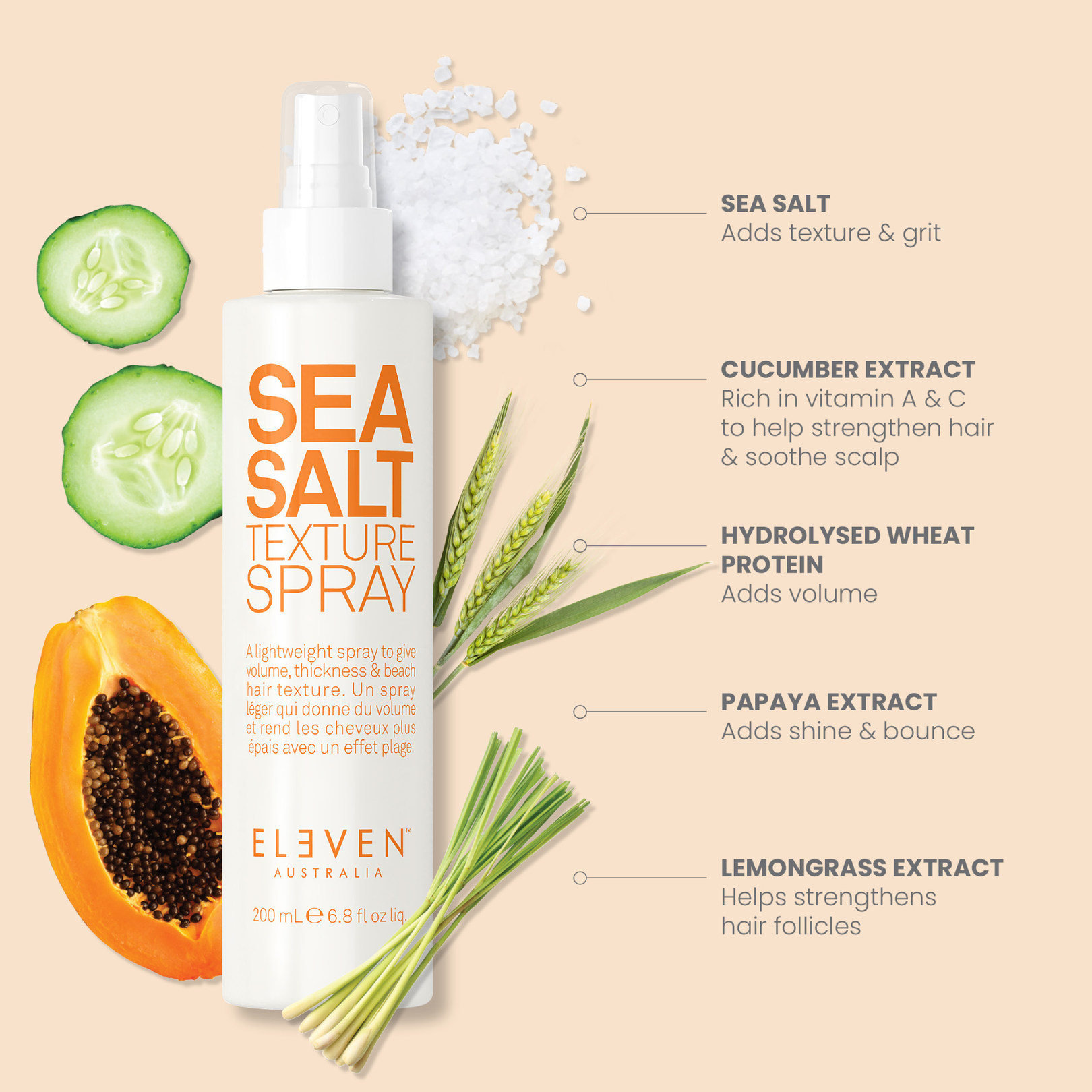 ELEVEN Australia Sea Salt Texture Spray 200ml – EFX HAIR & BEAUTY- HAIR ...